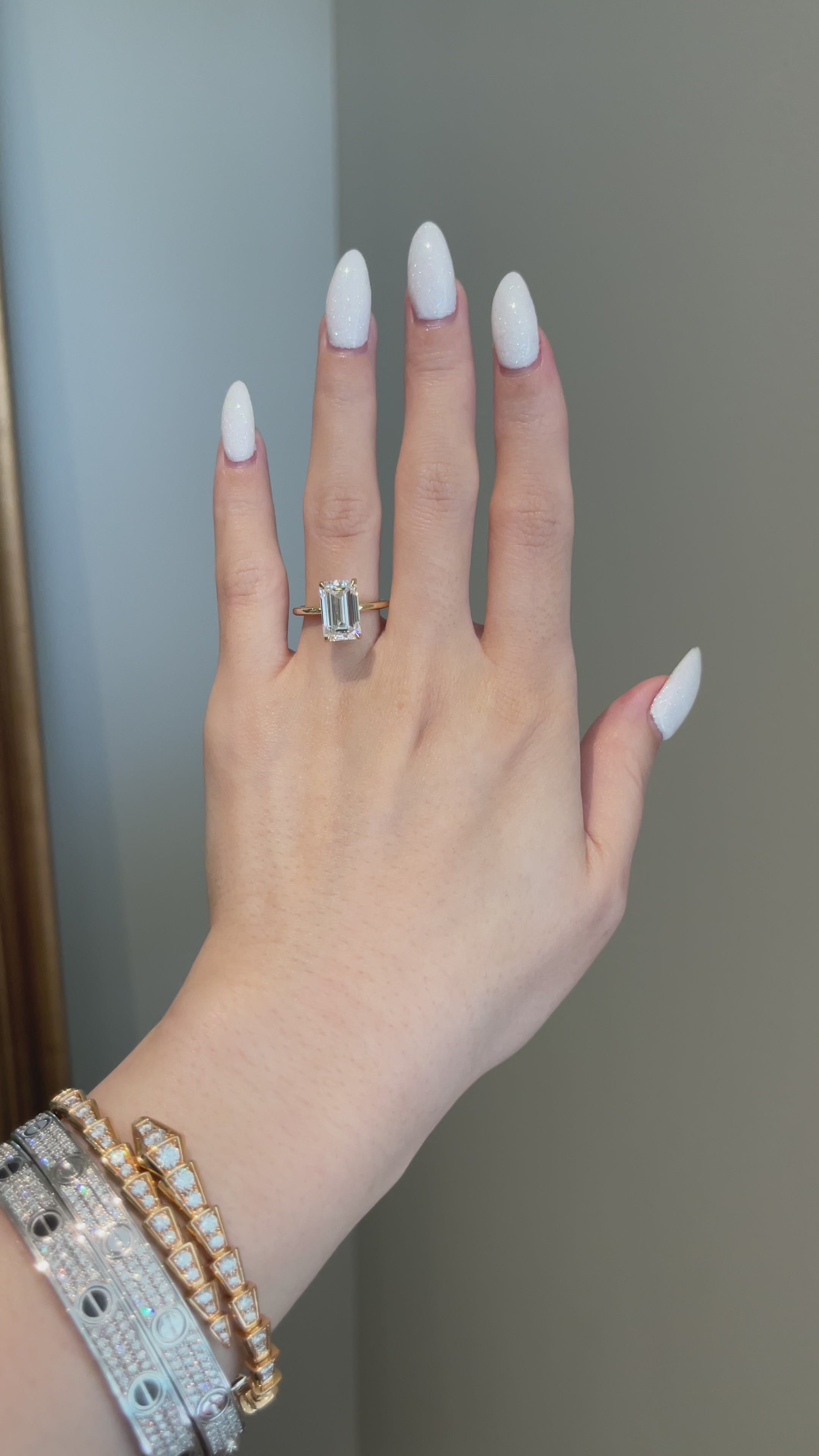 The Sofia Ring, 4 Carat, Emerald, Step Cut – SHY MOISSANITE